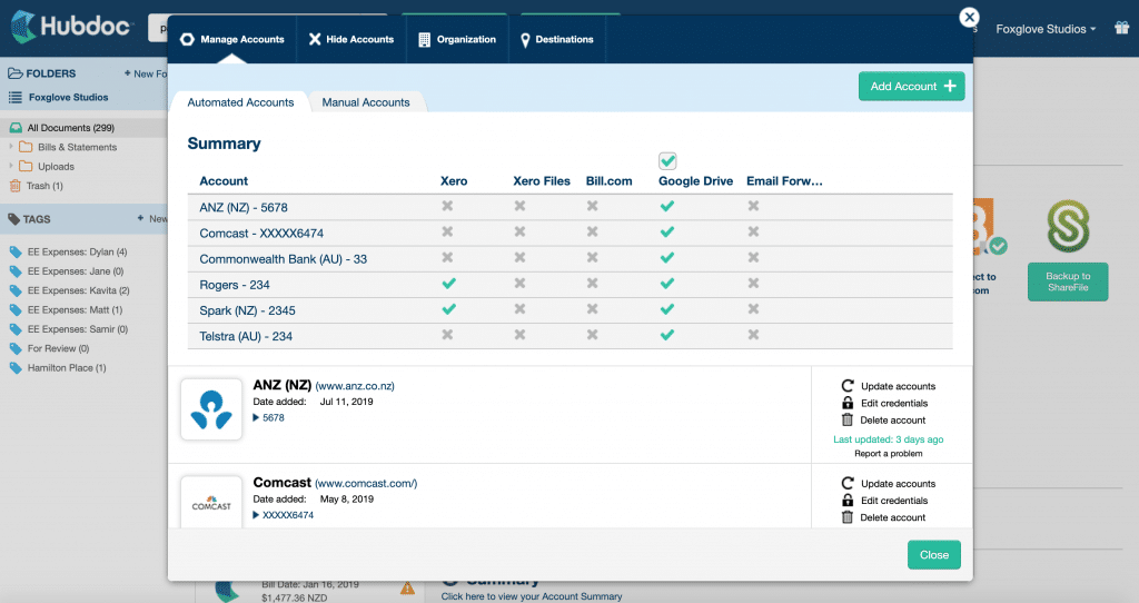 Hubdoc & Acuity | Document Collection & Data Extraction